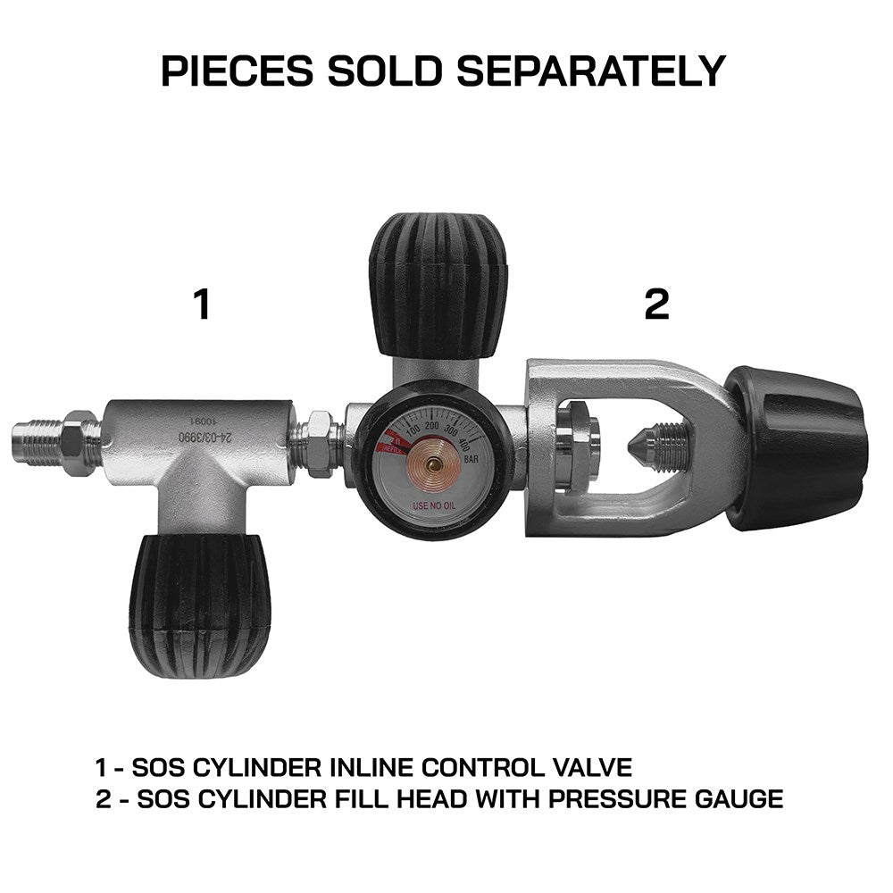 SOS Cylinder Fill Head with Pressure Gauge – Perth Scuba